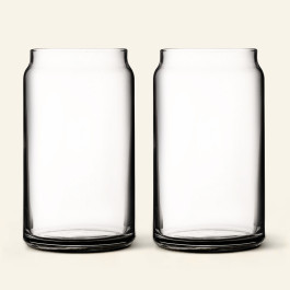 Beer Can Shaped Glass Set of 2